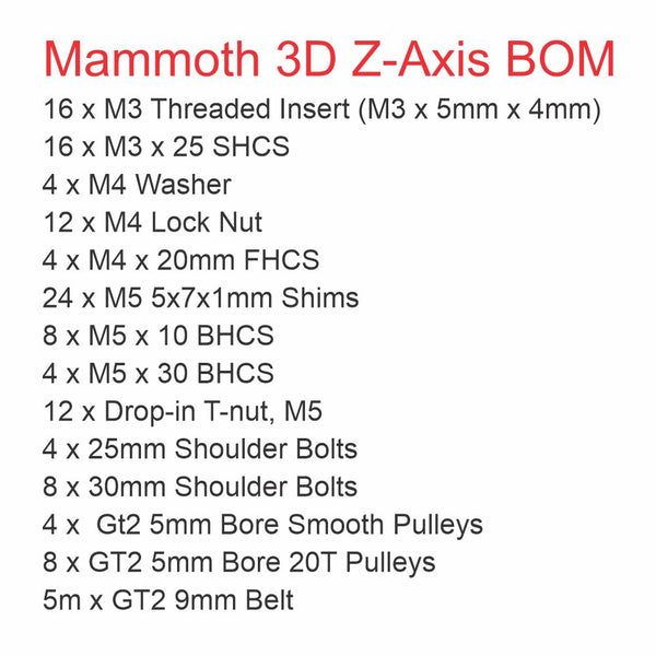 Mammoth 3D Z-Axis Belt Tensioner Kit – FDM3D