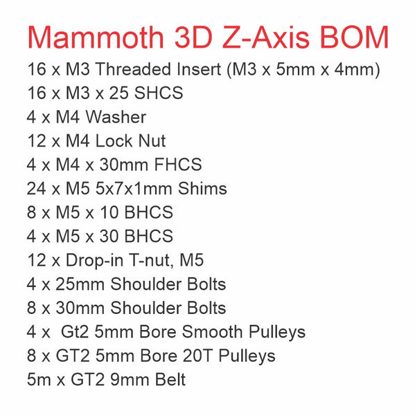 Mammoth 3D Z-Axis Belt Tensioner Kit – FDM3D